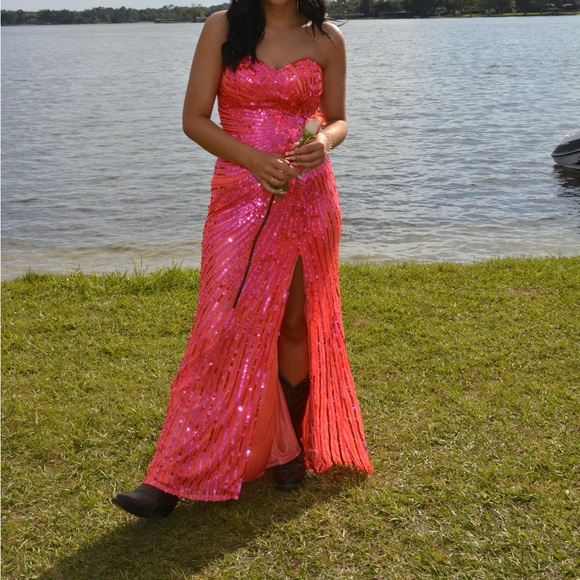 Dresses | Sequins Vintage Pink Prom Dress | Poshmark